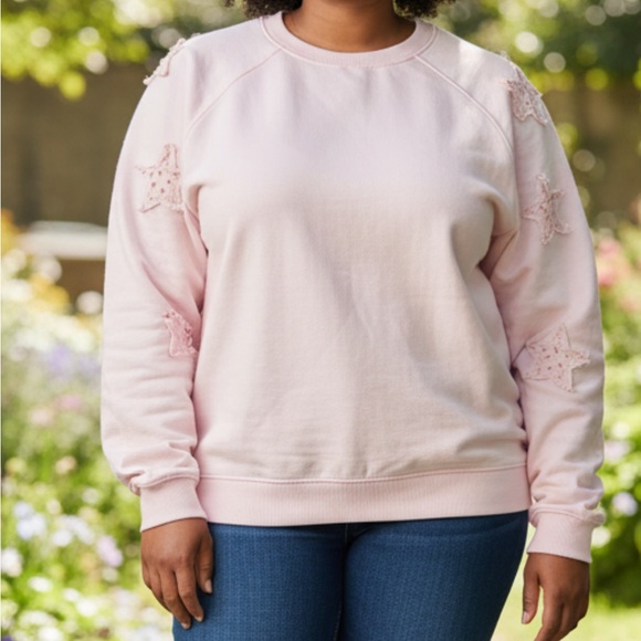 Easel Los Angeles | Tops | Easel Pink Star Appliqu Sweatshirt Nwt ...